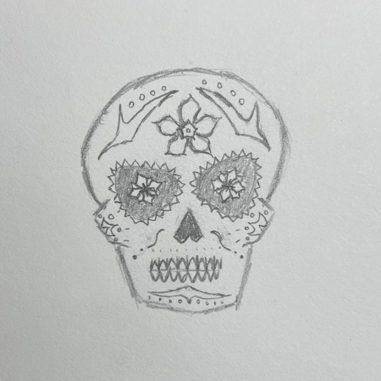 4 Easy Sugar Skull Pencil Drawings | Day of the Dead Artwork
